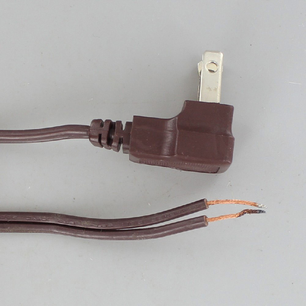 8ft. Brown 18/2 SPT-2 Flat Plug Cordset with Tinned Ends and Molded ...