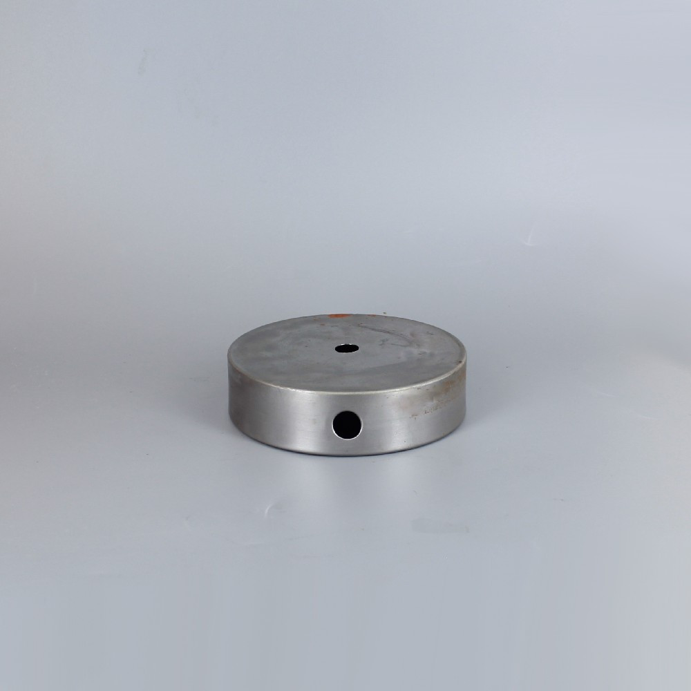 4in Diameter Flat Base with Wire Way - Unfinished Steel