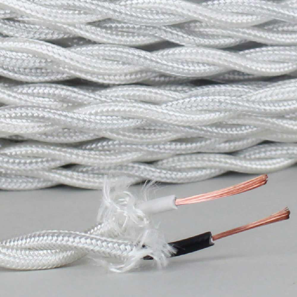 18/2 Twisted White Cloth Covered Wire