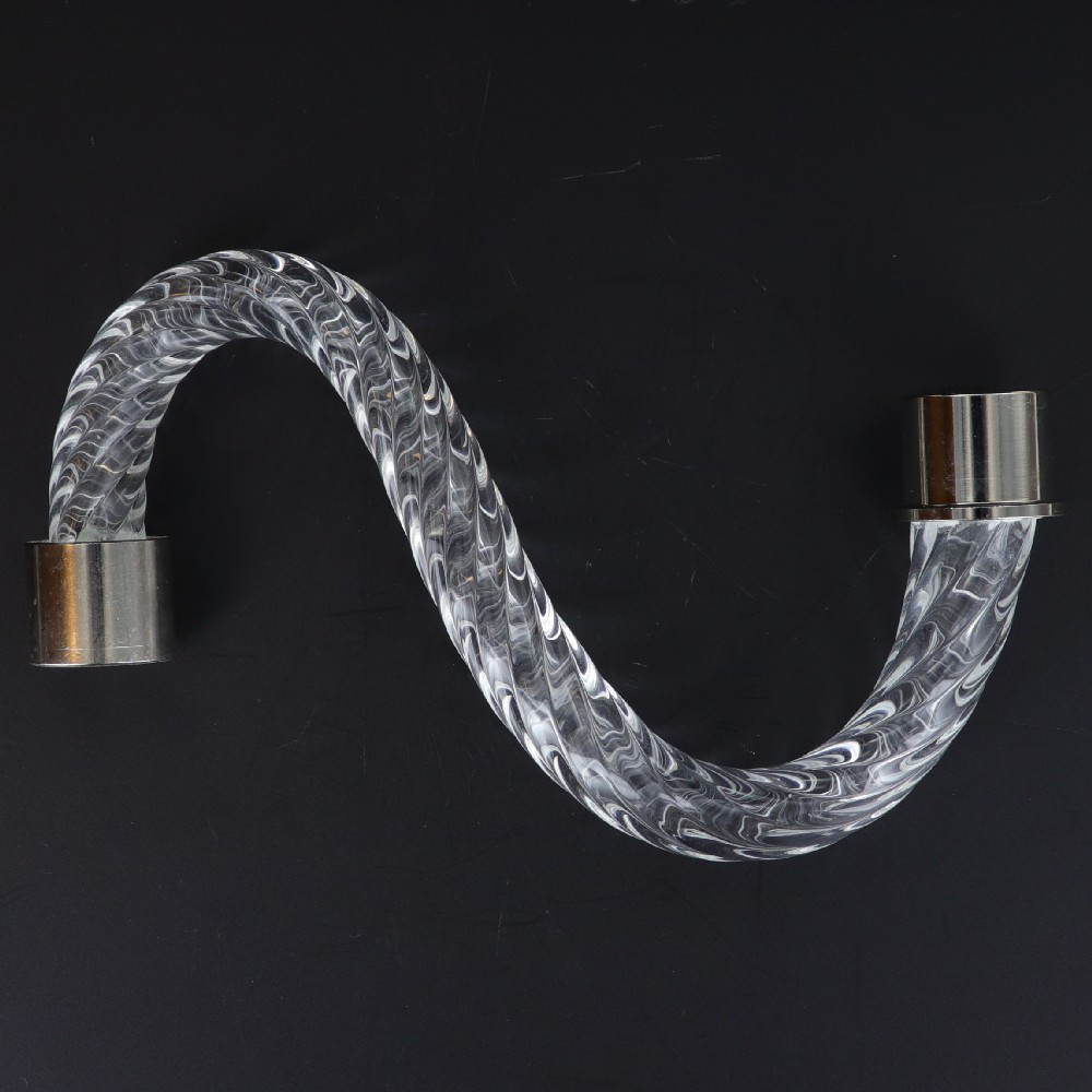 6in. Roped Crystal S-Arm with Chrome Ferrules.