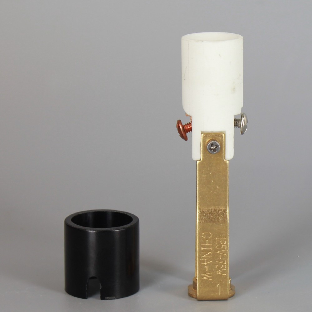 3-1/8in Height Porcelain E-12 Base Damp Location Rated Lamp Socket