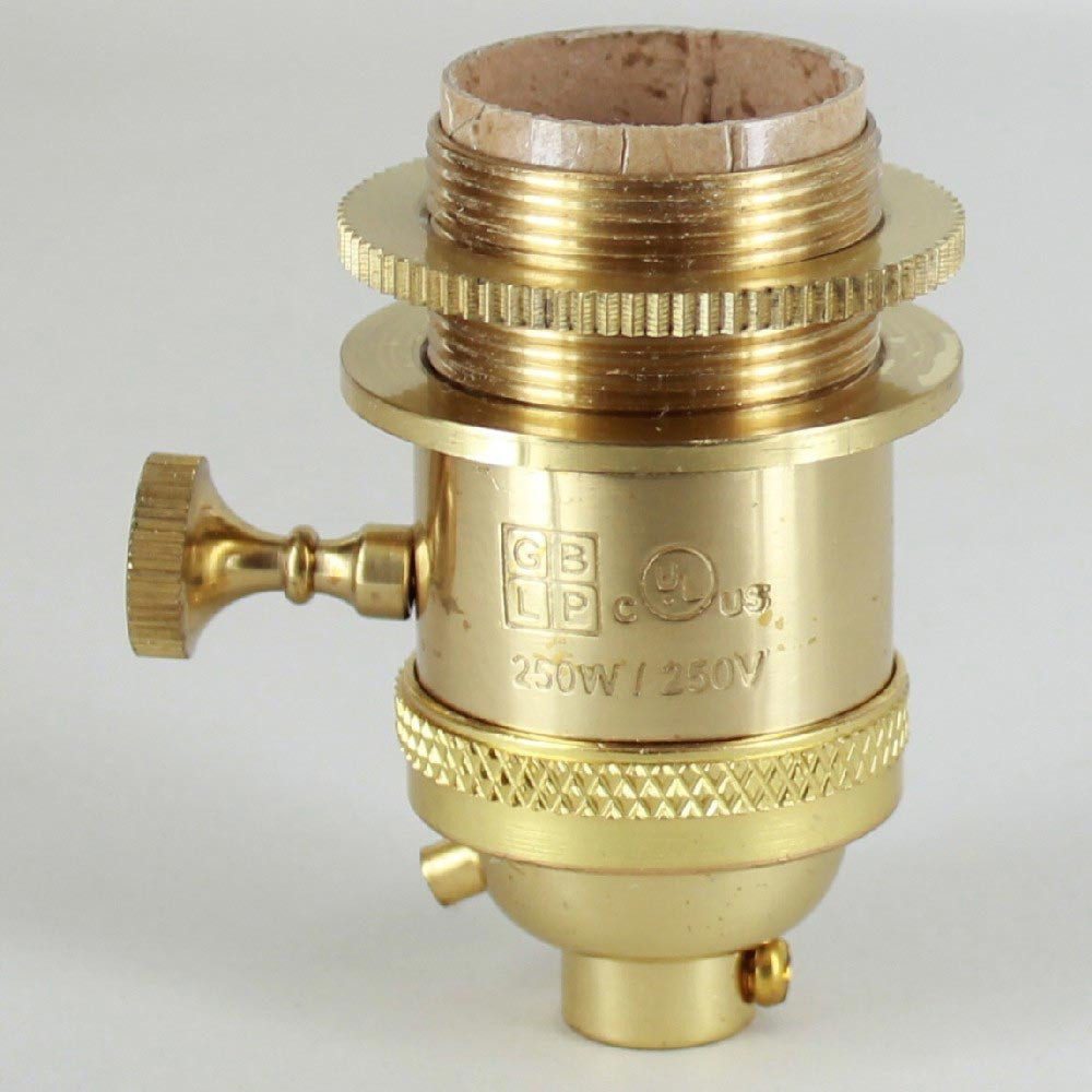 Polished Brass Uno Threaded 3-Way Socket Includes Knurled and Smooth ...