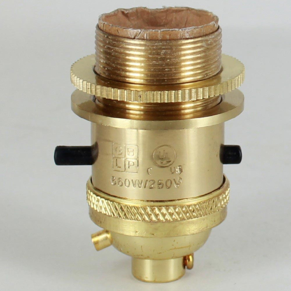 Polished Brass Uno Threaded Push Through Switch Socket Includes Knurled ...