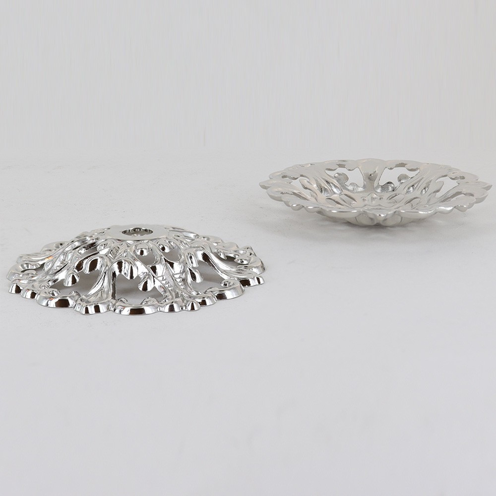 3-3/4in. Cast Bobeche With 1/8ips Slip Center Hole - Polished Nickel