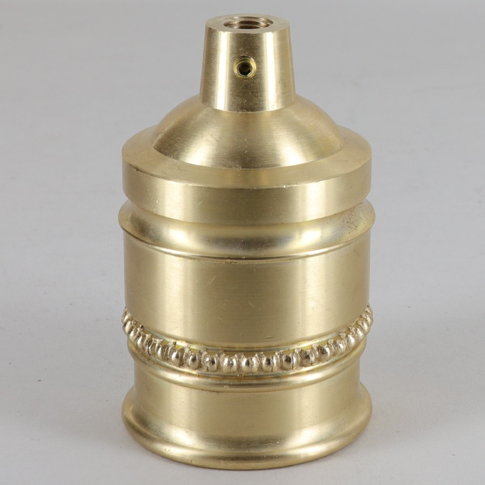 Cast Brass Beaded Lamp Socket Cup 1/8ips Threaded Hole and 8/32 ...