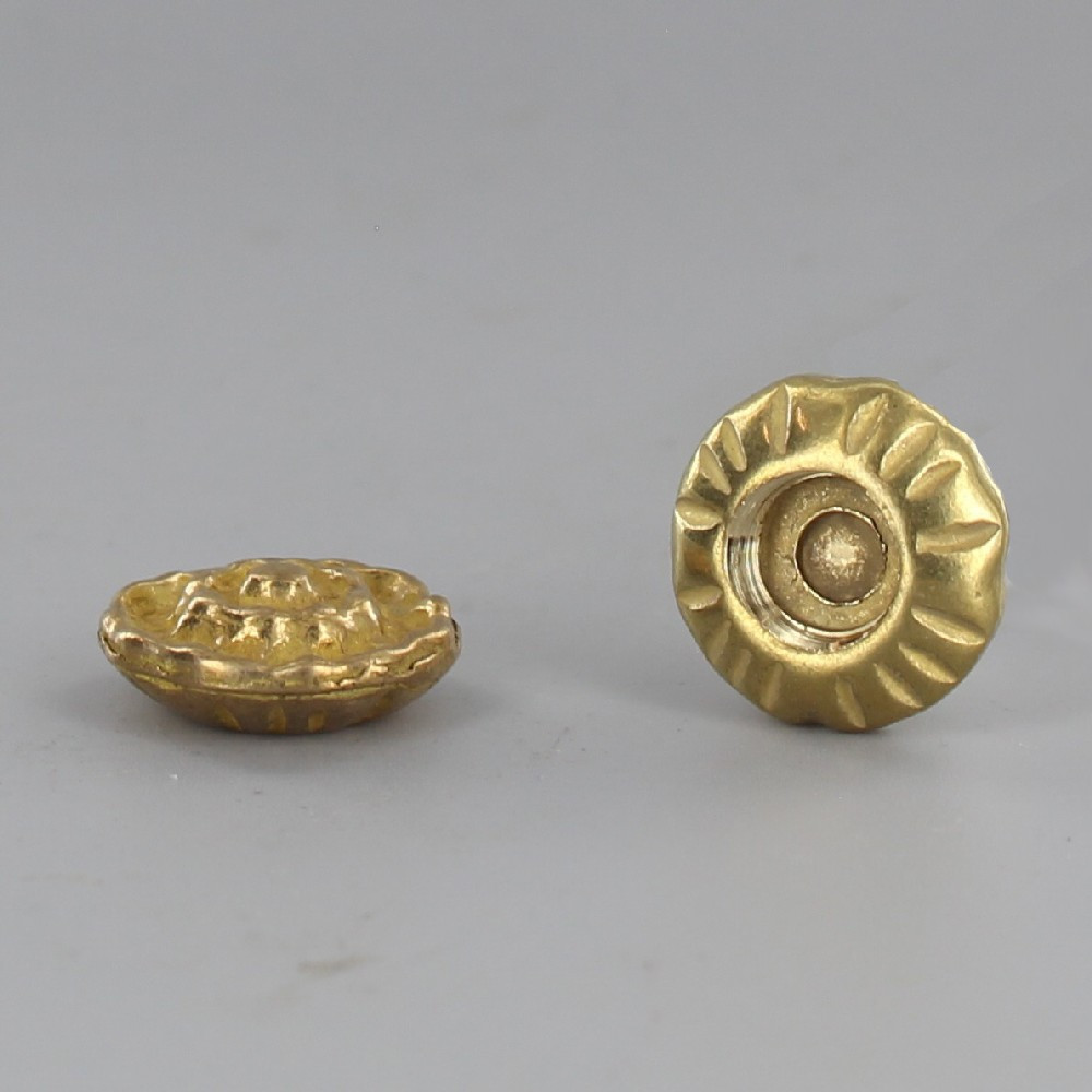 1/8ips - 3/4in Diameter Rosette Finial - Unfinished Brass