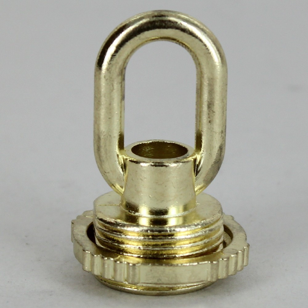 1/4ips - Zinc Die-Cast Screw Collar Loop with Ring - Brass Plated