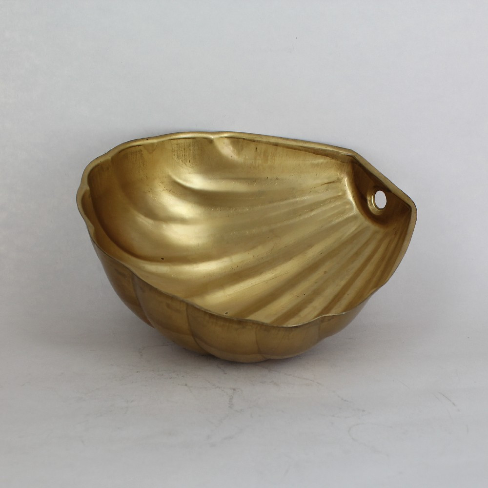 Shell Shade with 1/8ips. Slip Through Hole - Unfinished Brass