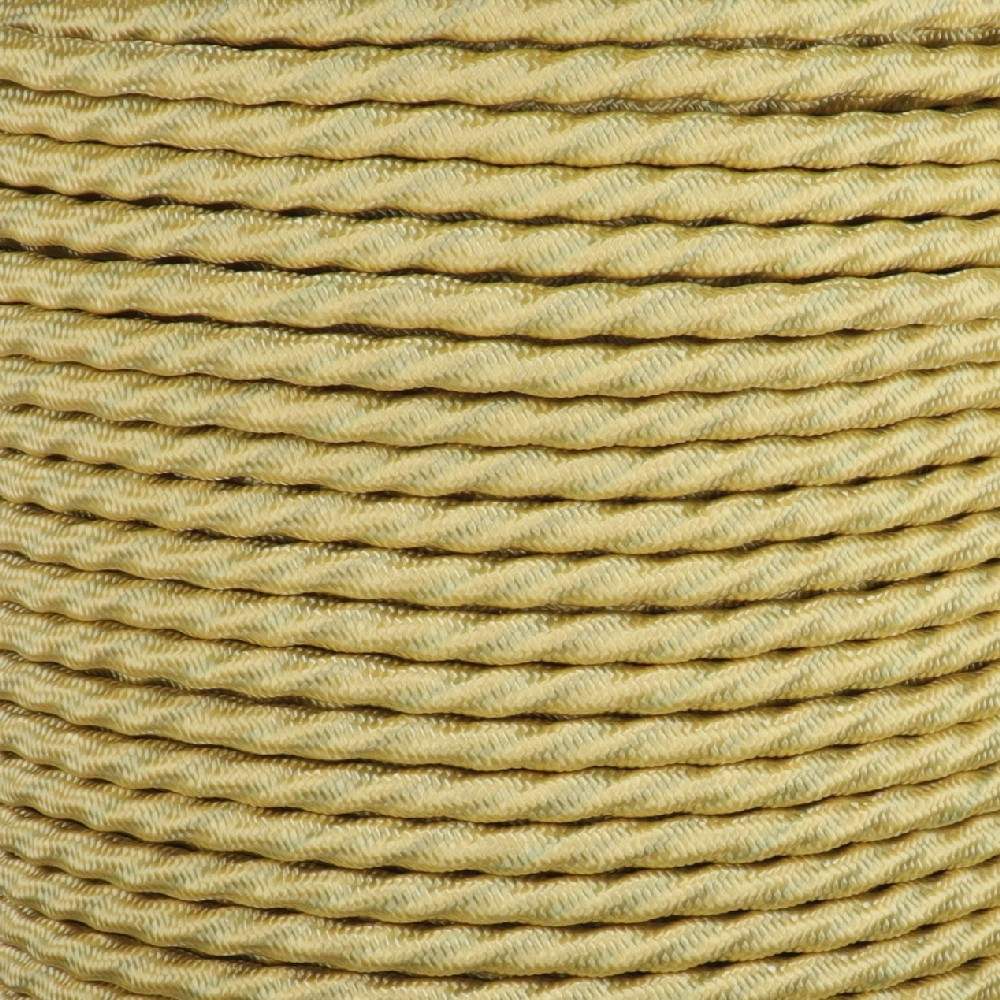 Corn Silk 18/3 Bungalow Style Twisted AWM Wire with Fabric Cloth Overbraid.
