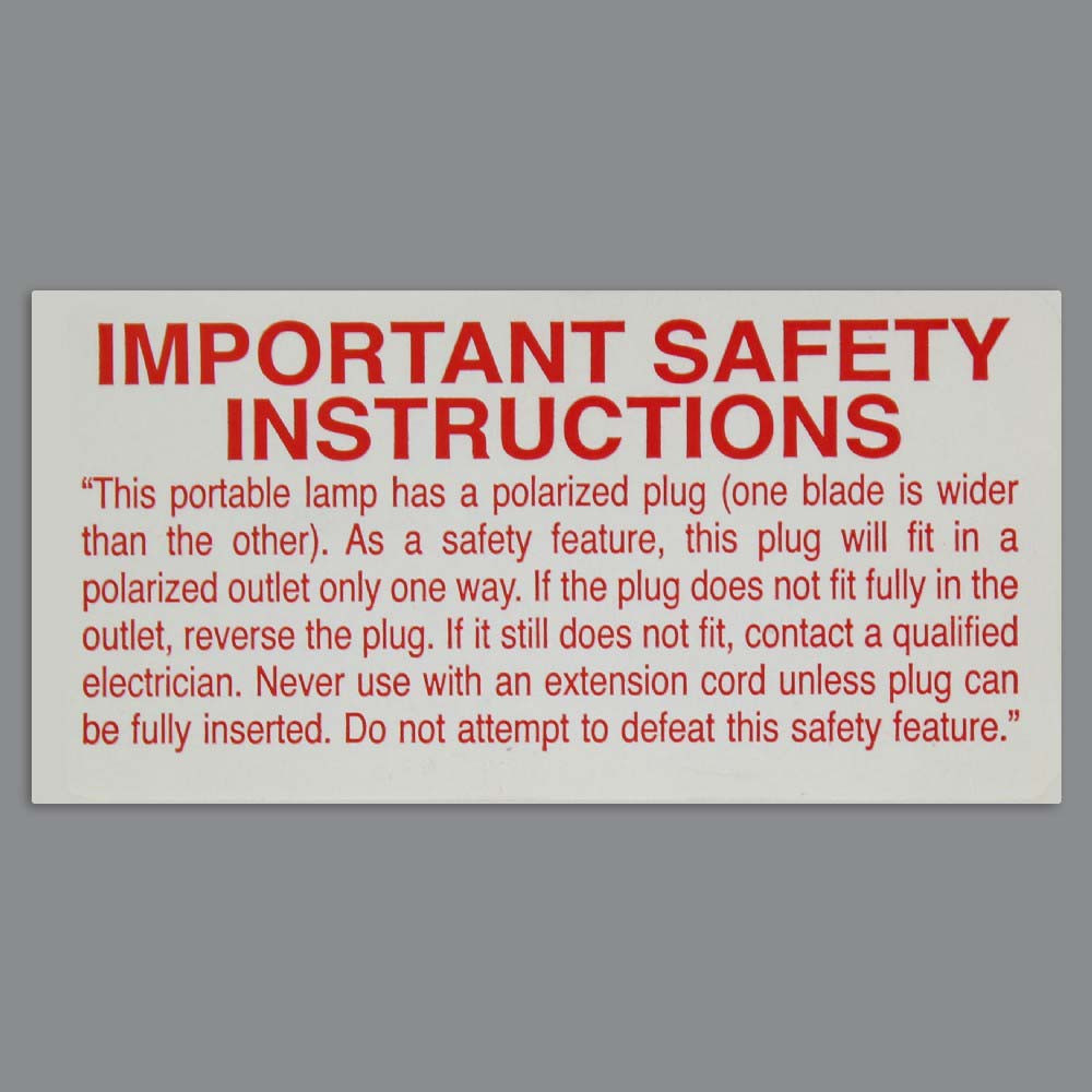 Extension Cord Warning Labels