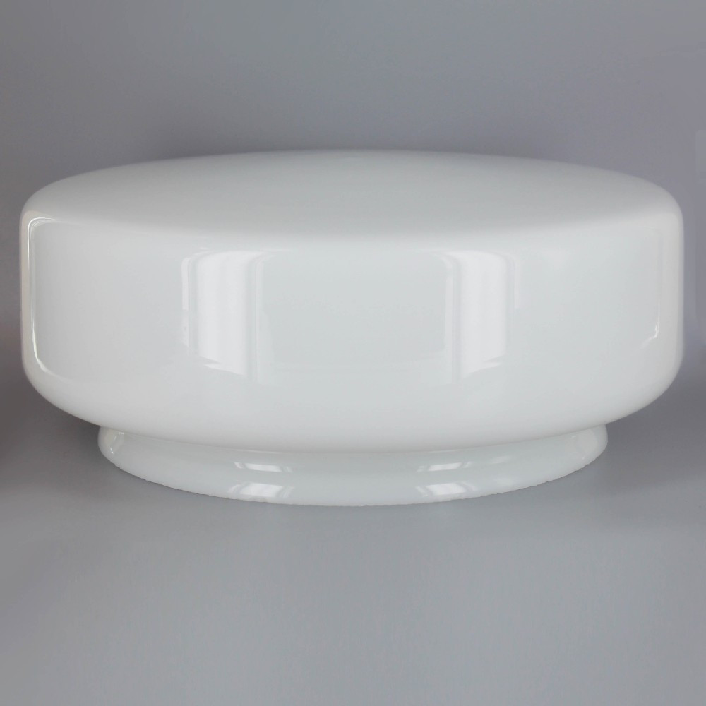 White Glass Mushroom Shade with 8in. Neck