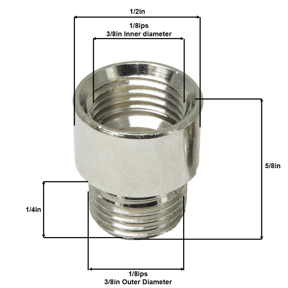Nozzles - Female To Male Thread Adapters | Grand Brass Lamp Parts, LLC.