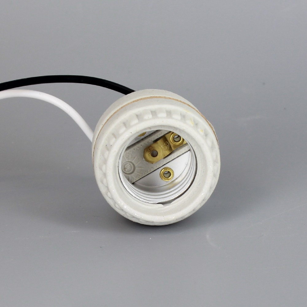 Leviton - E-26 Base Porcelain Keyless Socket 2-Piece Ring Type with ...