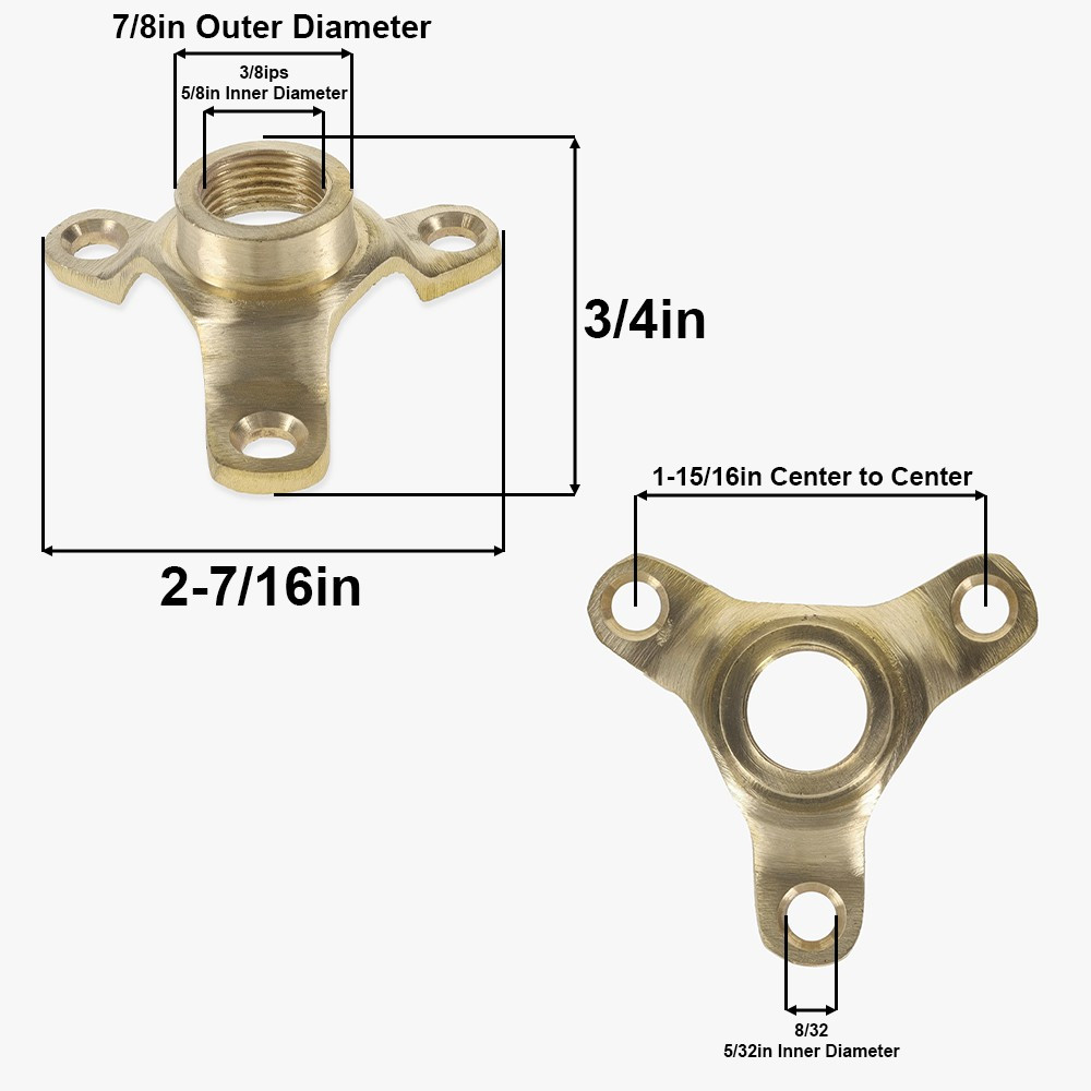 Unfinished Brass Cast Brass 21-3/4in. Ceiling Medallion with 5-3/8 ...