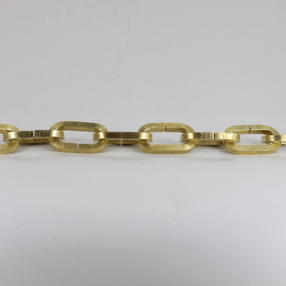 3/4in Solid Brass S Hook Chain Link - Unfinished Brass