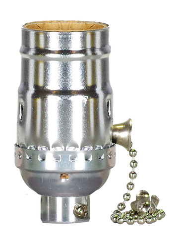 On-Off Pull Chain Socket - 1/4 IPS - Aluminum - Nickel Finish - 660W ...