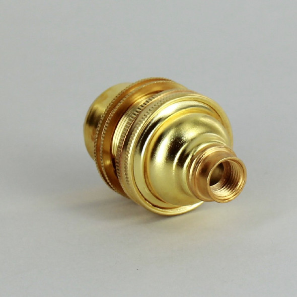 Antique Brass Finish E-12 Socket with Porcelain Interior and Captive Ring