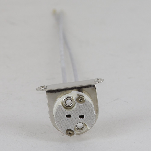 G5.3 Base Bi-Pin Porcelain Socket with Reflector and 6in. Leads