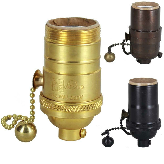 Medium Base E-26 Metal Shell Lamp Sockets | Grand Brass Lamp Parts, LLC.