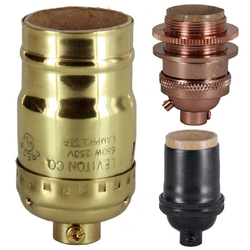 Medium Base E-26 Metal Shell Lamp Sockets | Grand Brass Lamp Parts, LLC.