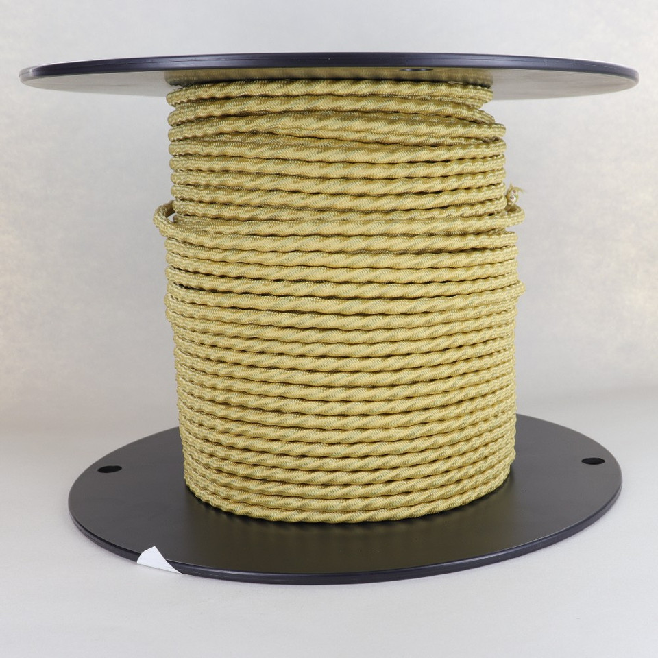 Corn Silk 18/3 Bungalow Style Twisted AWM Wire with Fabric Cloth Overbraid.