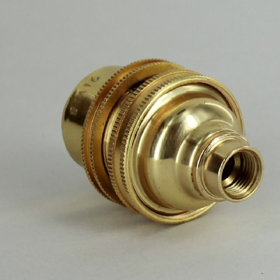 Polished Brass Finish E-12 Threaded Socket with Shade Ring and ...