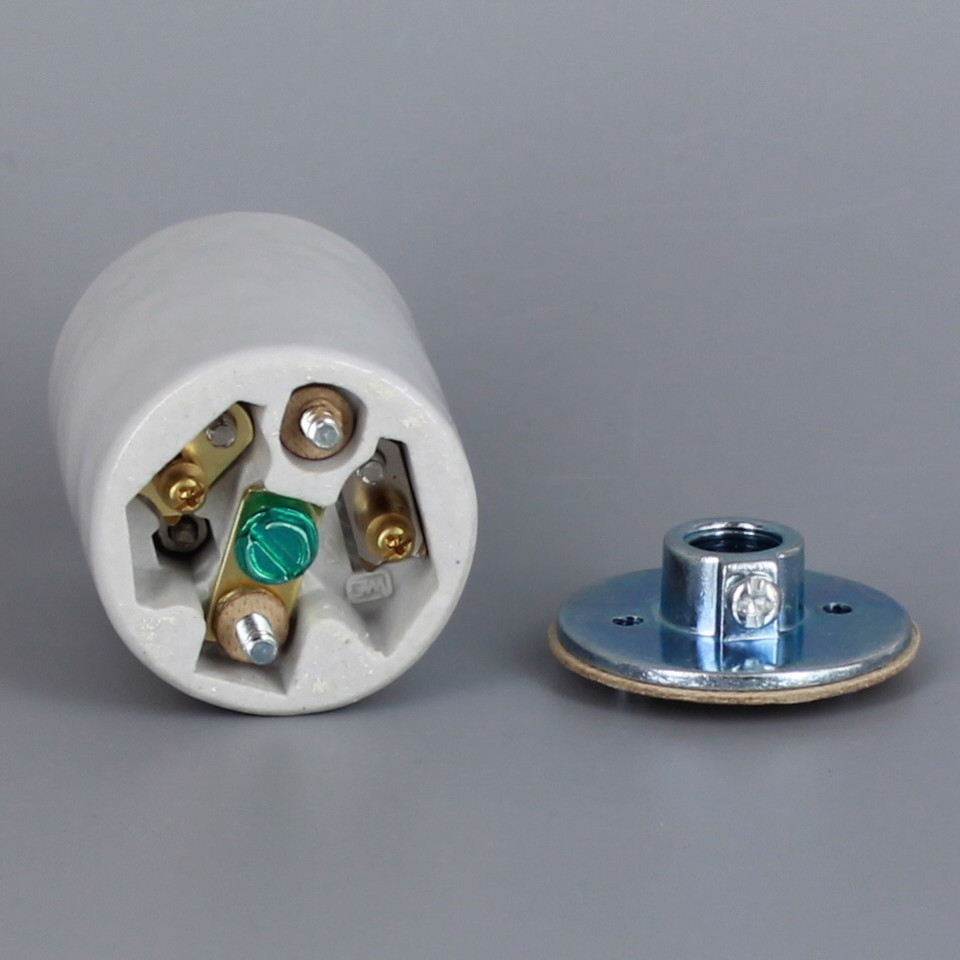 Heavy Duty E-26 Base Porcelain Grounded Lamp Socket with Easy Wire ...