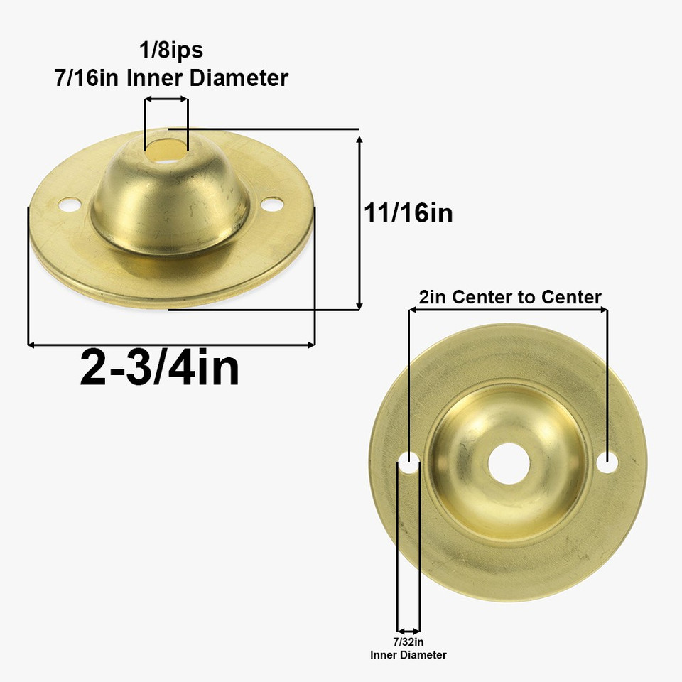Cast Decorative Back Plate With 1/8ips Slip Center Hole - Unfinished Brass
