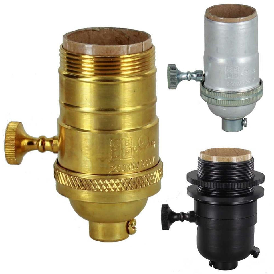 Medium Base E-26 Metal Shell Lamp Sockets | Grand Brass Lamp Parts, LLC.