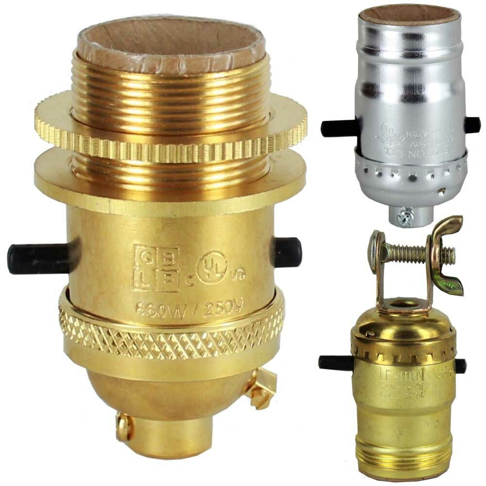 Medium Base E-26 Metal Shell Lamp Sockets | Grand Brass Lamp Parts, LLC.
