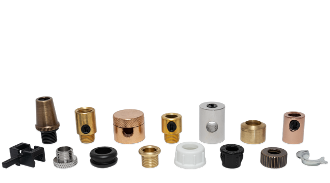 Wire and Cord Bushings and Strain Reliefs | Grand Brass Lamp Parts, LLC.