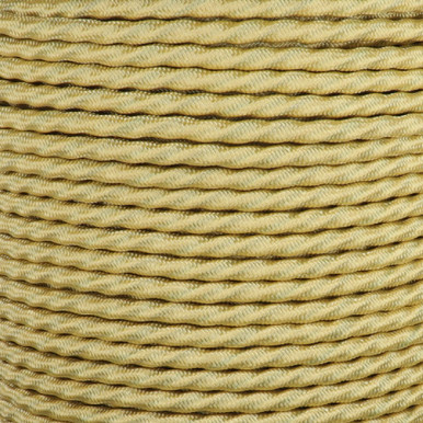 Corn Silk 18/3 Bungalow Style Twisted AWM Wire with Fabric Cloth Overbraid.