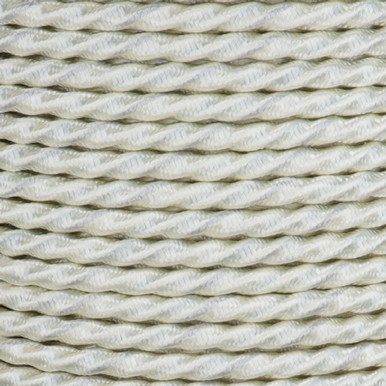 Cream 18/3 Bungalow Style Twisted AWM Wire with Fabric Cloth Overbraid.