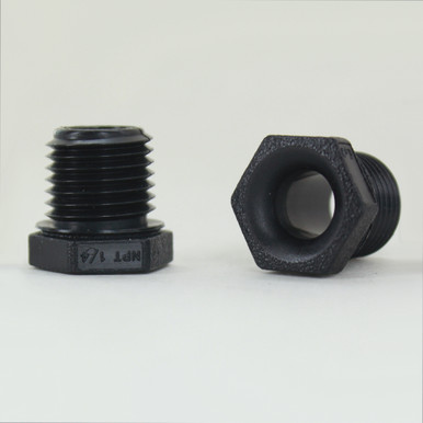 1/4NPT Black Threaded Nylon Smooth Bore Hex Nipple Bushing.
