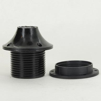 Black E-26 Base Phenolic Threaded Pendant Style Socket with 1/8ips. Cap ...