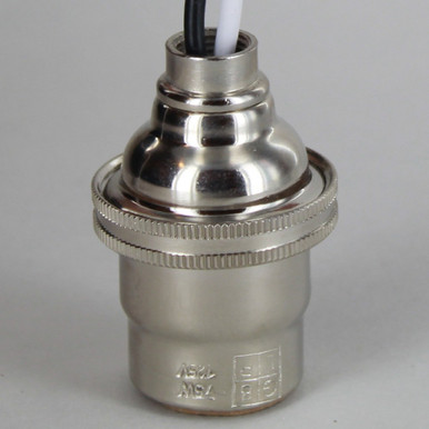 Polished Nickel Finish E-12 Socket with Porcelain Interior and Captive ...