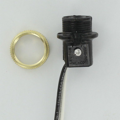 E12 Base Phenolic Candelabra Socket Threaded Body with Brass Shoulder ...