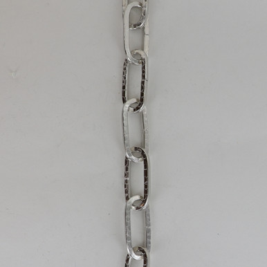 Polished Nickel Plated Finished Embossed Square Link Steel Chain.