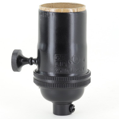 E-26 Single Turn Rotary Knob Socket with 1/8ips. Female Cap - Black Finish