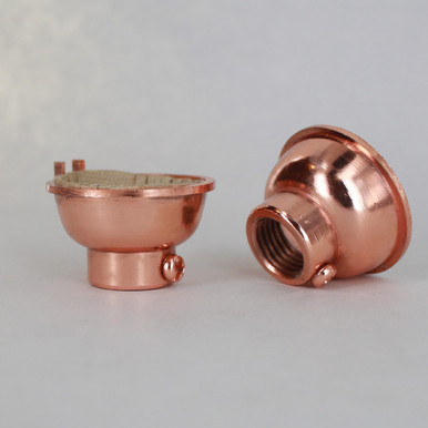 Copper Plated Finish 1/4ips. Female Cap. For Use with Cast Turned Sockets.