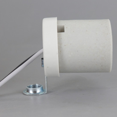 E-26 Porcelain 90 Degree Lamp Socket with 1/8ips Hickey and Pre-Wired ...