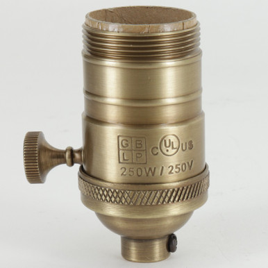 Antique Brass Finish Uno Threaded On-Off Turn Knob Socket with 1/8ips ...