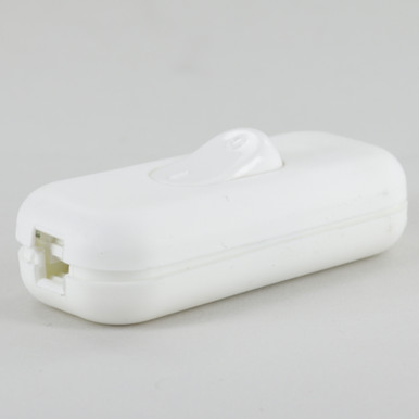 White In-Line Double Pole Rocker Switch with Screw Terminal Connections