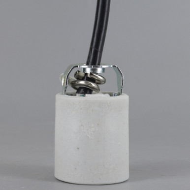 E-26 Porcelain Pendant Lamp Socket with 1/8ips. Hickey and Pre-Wired ...