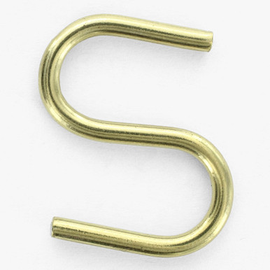 1in Solid Brass S Hook Chain Link - Polished Brass