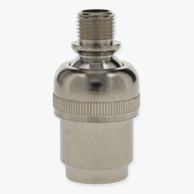 1/8ips Threaded Knurled Bullet Swivel - Polished Nickel Finish
