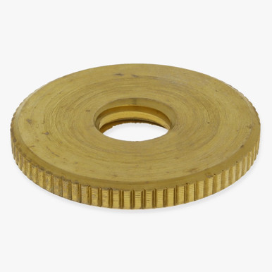 1/4-20 UNC - 3/4in Diameter x 3/32in H - Threaded Knurled Flat Brass ...