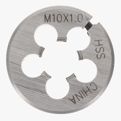 M10x1.00 1in Metric High Speed Steel Round Threading Die,Adjustable