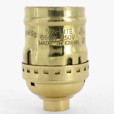 Keyless E-26 Base Solid Brass Lamp Socket with 1/8ips Cap and set screw ...