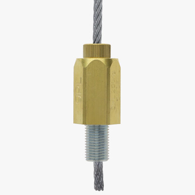 Bottom Exit Hex Cable Gripper for 3/16in Diameter Wire - Unfinished Brass